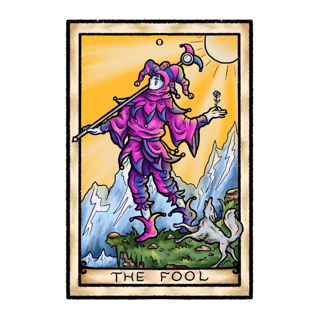 The Fool Jester Giclee Art Print Tarot Card Witchy Fantasy Home Decor ...