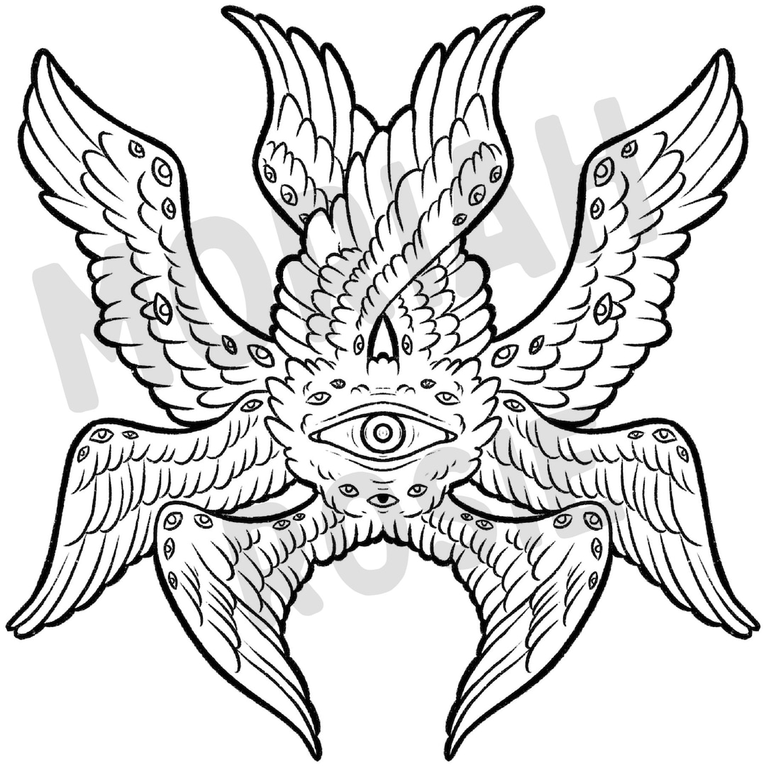 Seraphim Printable Coloring Page Biblically Accurate Angel Activity ...