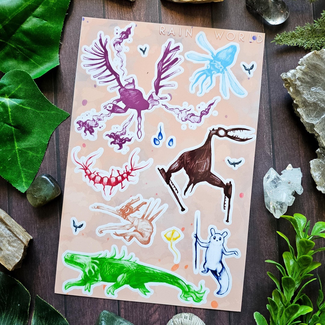 Rain World Sticker Sheet | Vinyl Waterproof Hand-made | Indie Game ...