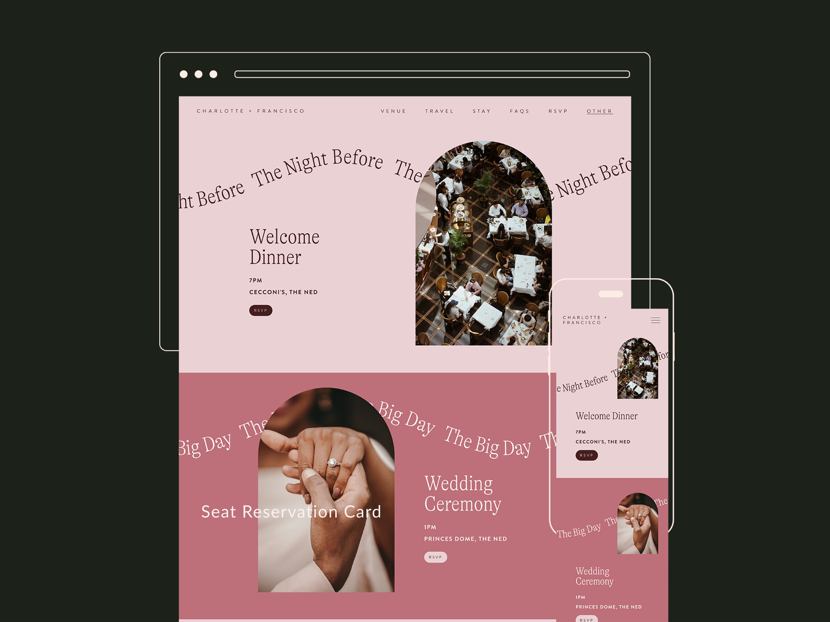Squarespace Wedding Website Template: Invitation & RSVP - Etsy