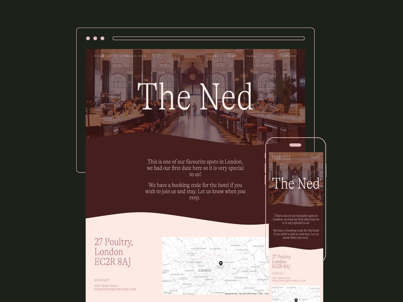 Squarespace Wedding Website Template: Invitation & RSVP - Etsy