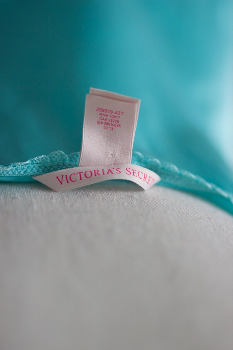 Elegant 2013 Turquoise Blue Satin Mini Slip Dress – Vintage Victoria's ...