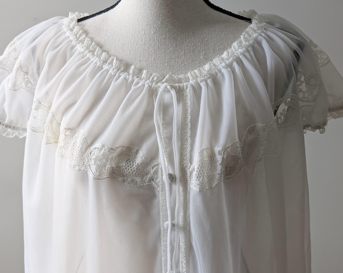 Vintage 60s White Sheer Babydoll Slip Maxi Dress, Retro Lingerie ...