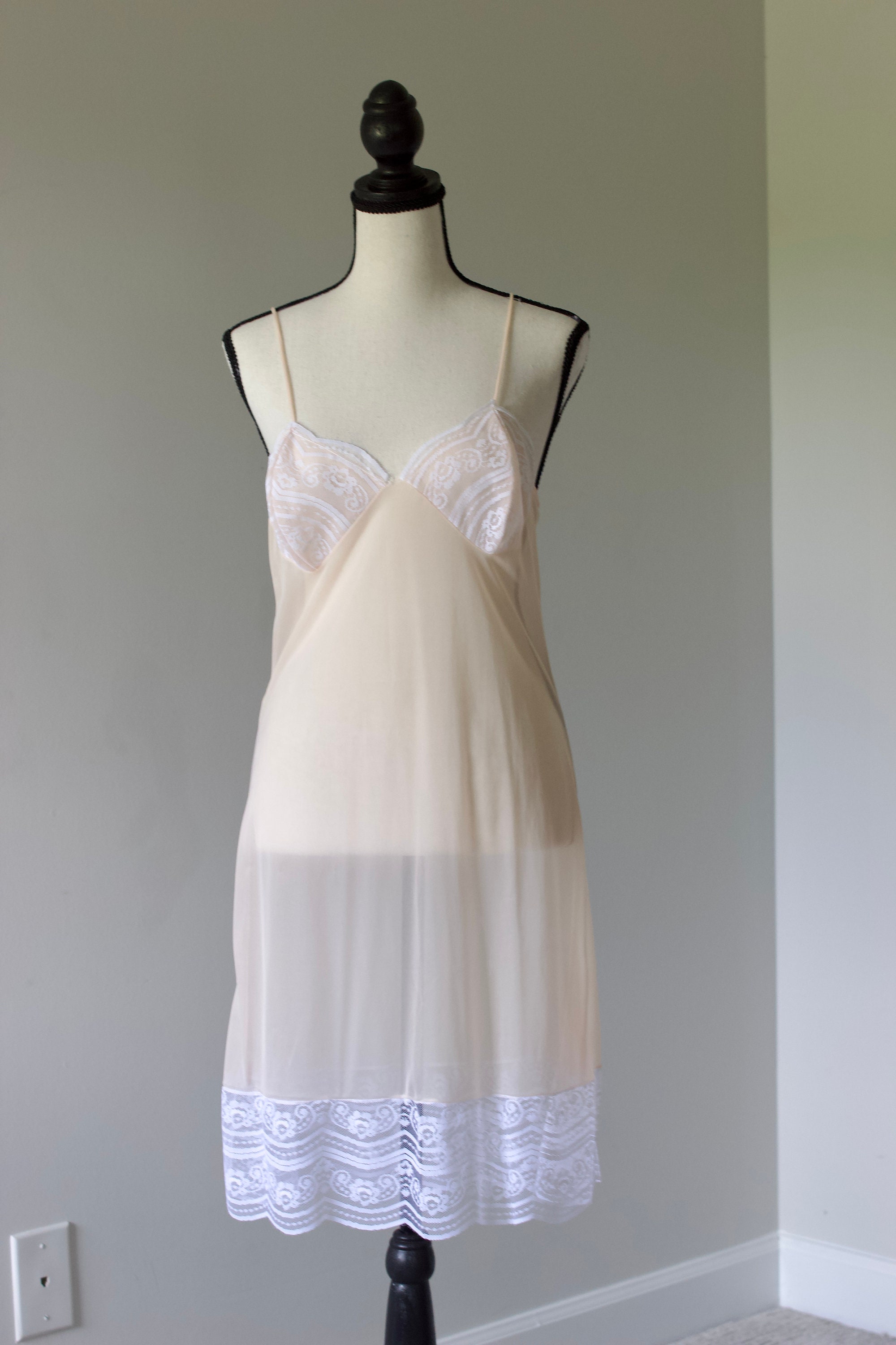Tangerine Dream - 80s Vintage Sheer Orange Midi Slip Dress - Etsy