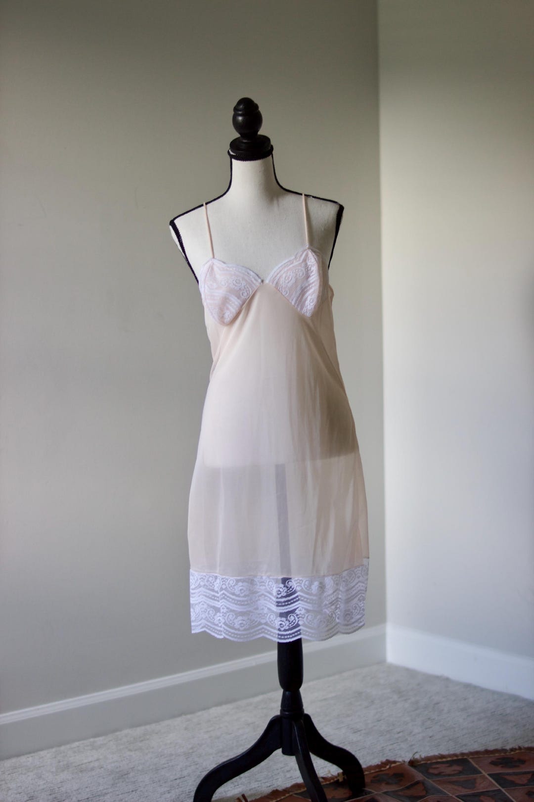 Tangerine Dream - 80s Vintage Sheer Orange Midi Slip Dress - Etsy