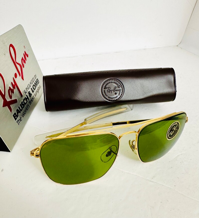 New Old Stock Vintage Green RB3 Caravan Pilot Ray Ban BL Bausch Lomb ...