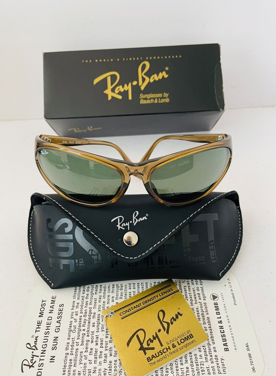 New Old Stock Rare Vintage Ray Ban Side Street Sport Skyline Smoke NOS ...