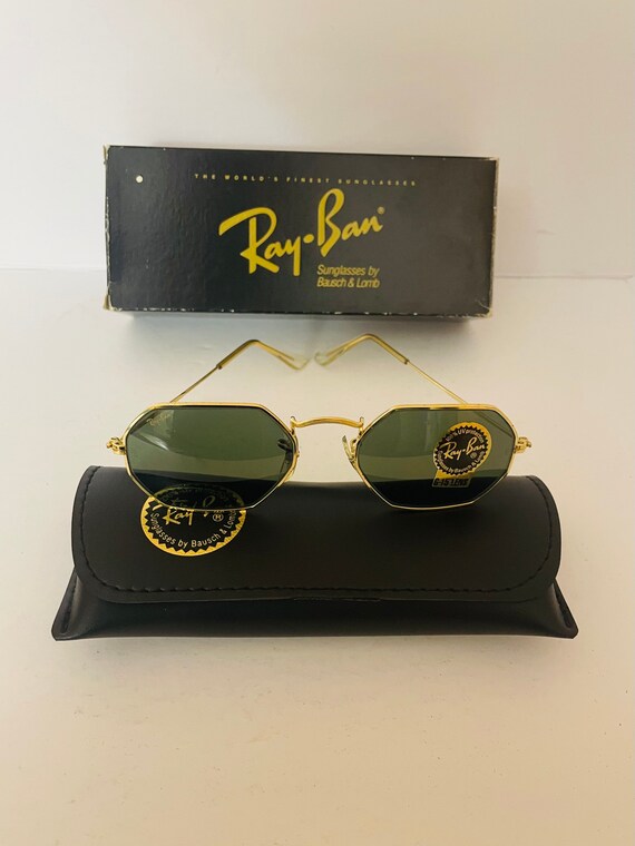 NEW Old Stock Vintage 48mm Octagonal Ray Ban Green G1… - Gem