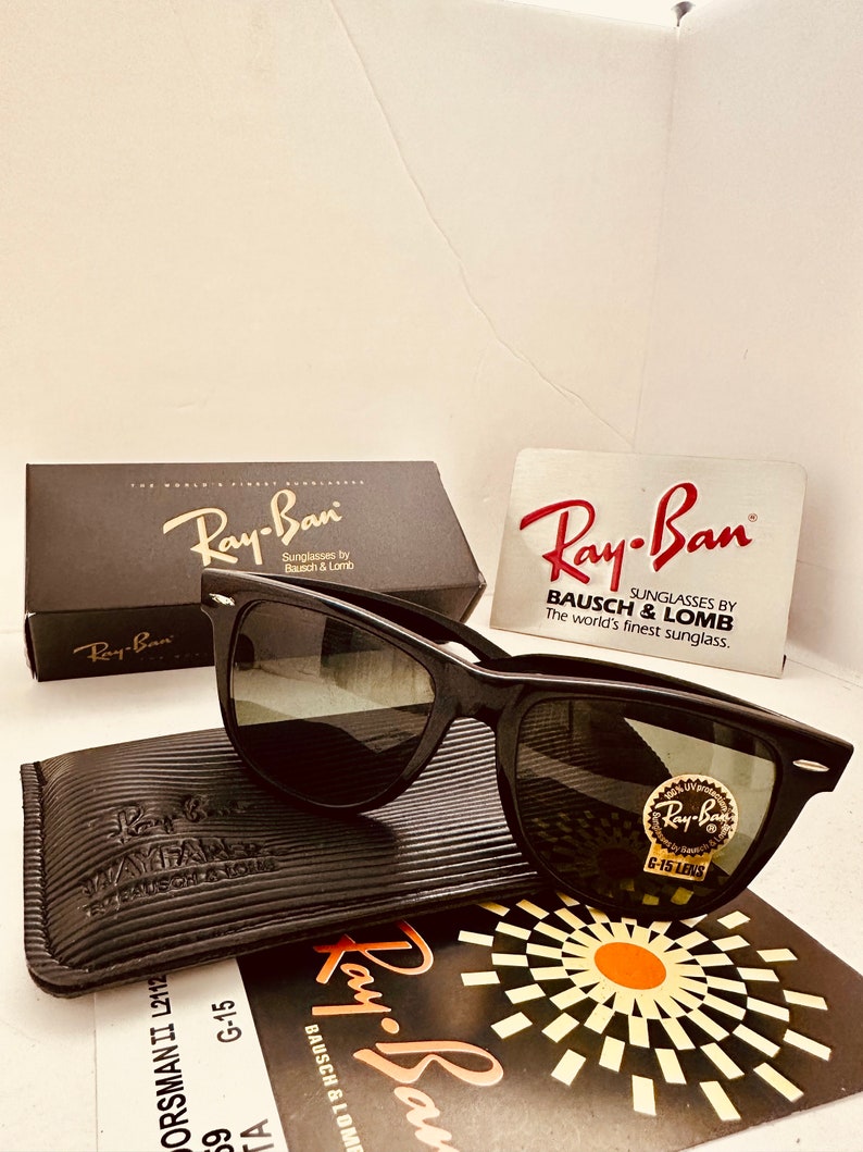 NOS Vtg Ray Ban WAYFARER II Sunglasses Green G15 Bausch & Lomb Usa Original Vintage New Old ...