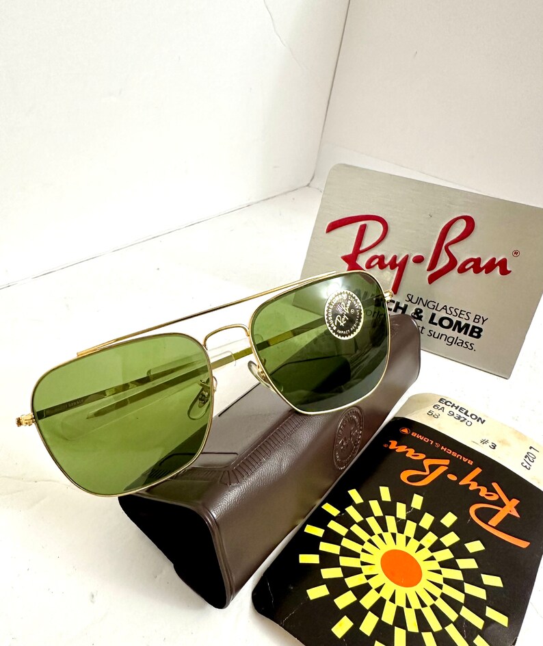 New Old Stock Vintage Green RB3 Caravan Pilot Ray Ban BL Bausch Lomb ...