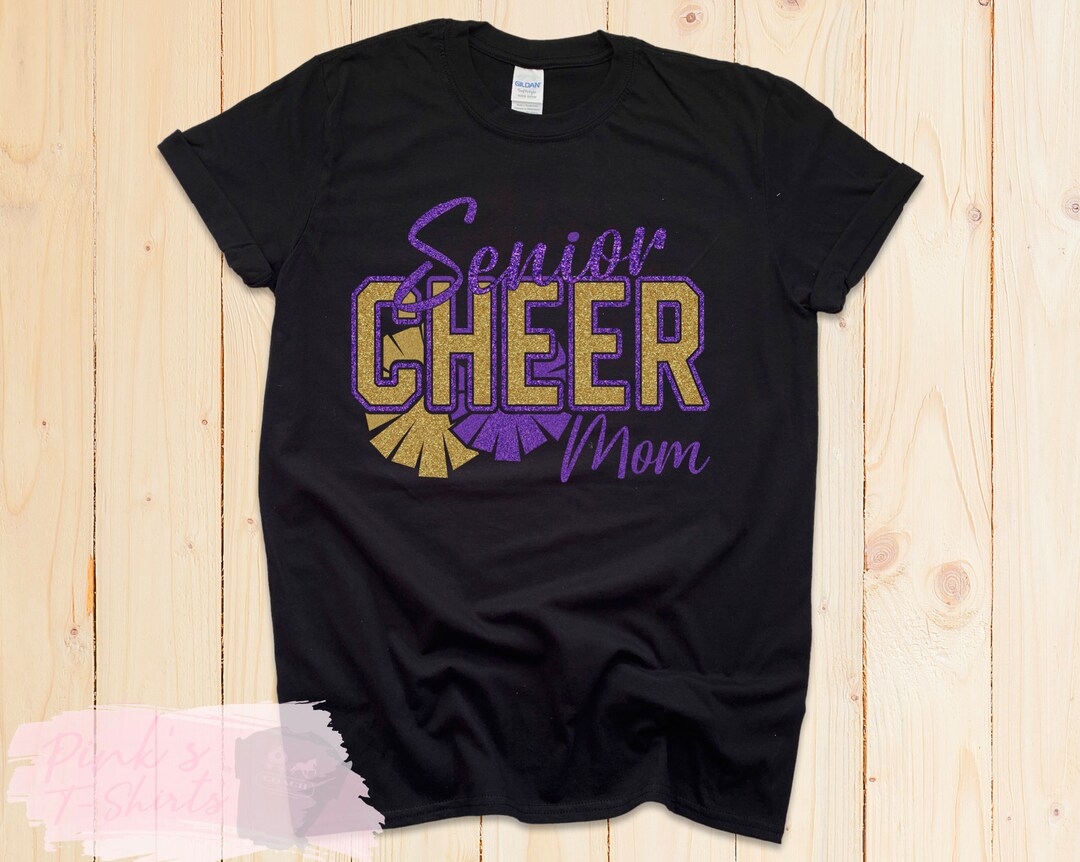 Custom Glitter Senior Cheer Mom Shirts | Personalized Cheerleading ...