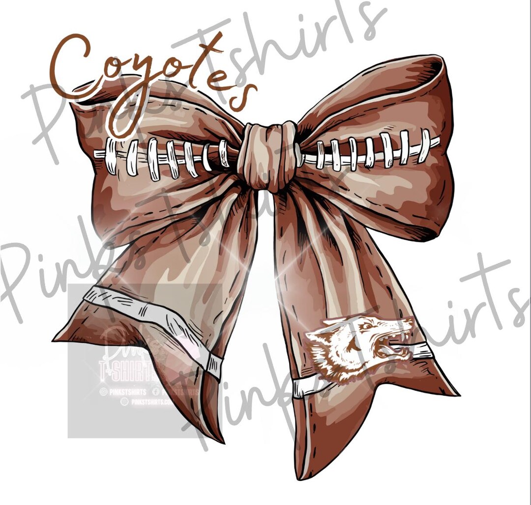 Alice Coyotes Football Bow Png File - Etsy