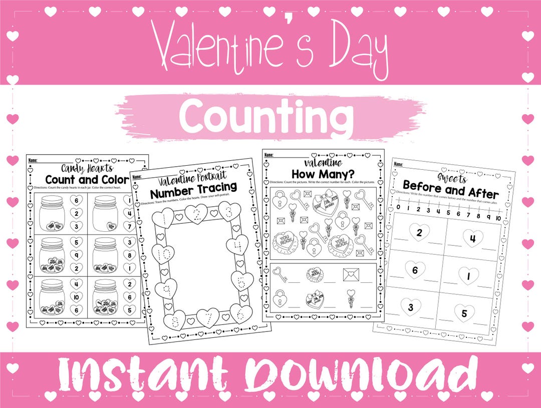 Valentine's Day Counting Pre-k Pack - Etsy