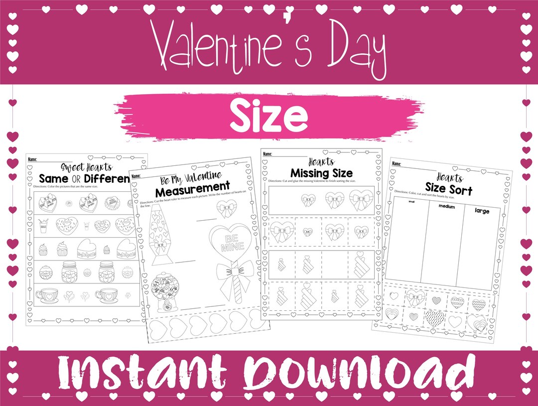 Valentine's Day Size Pre-k Pack - Etsy