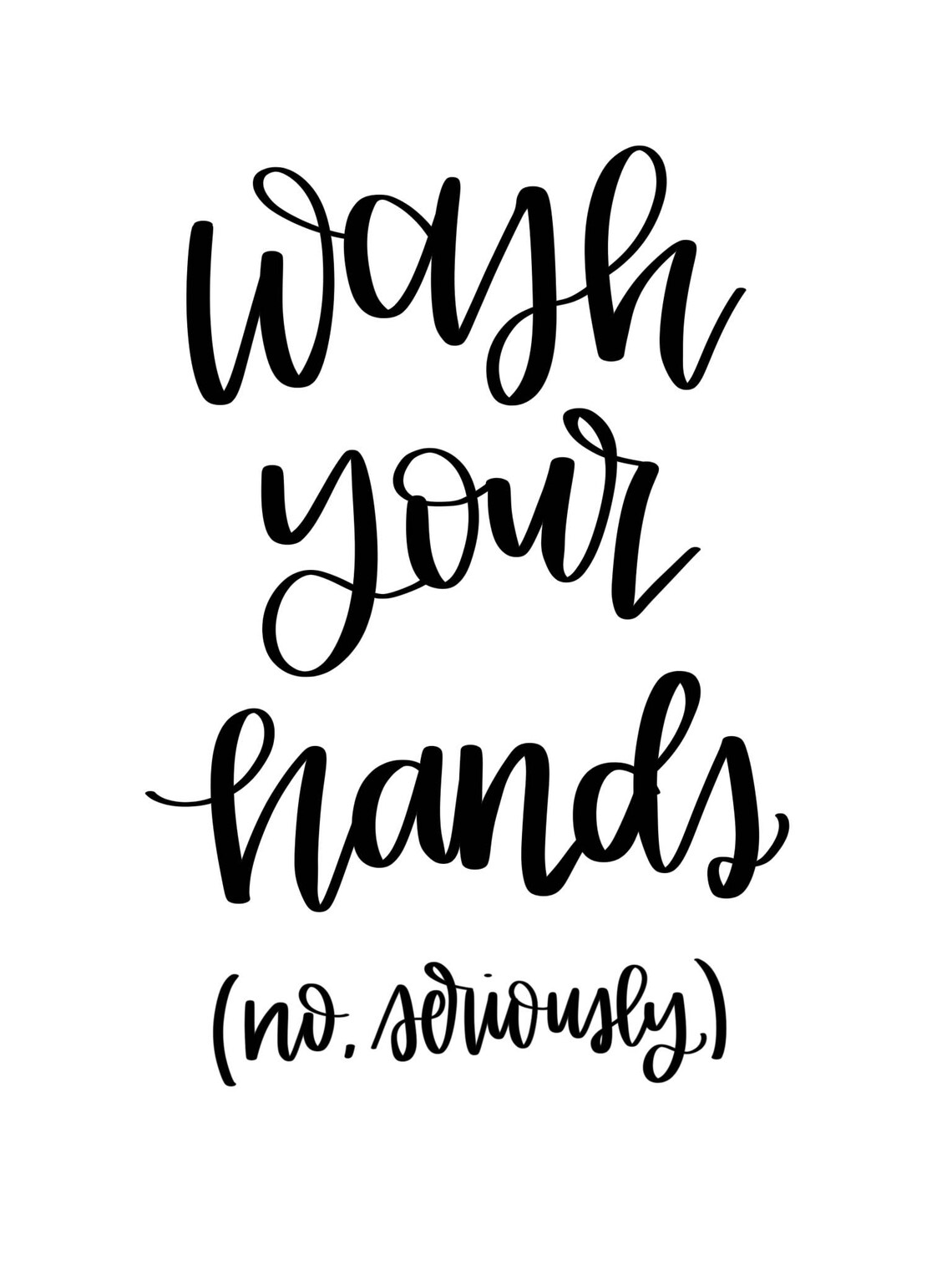 Wash Your Hands, Digital Print, Bathroom Print, Digital Download, Hand ...