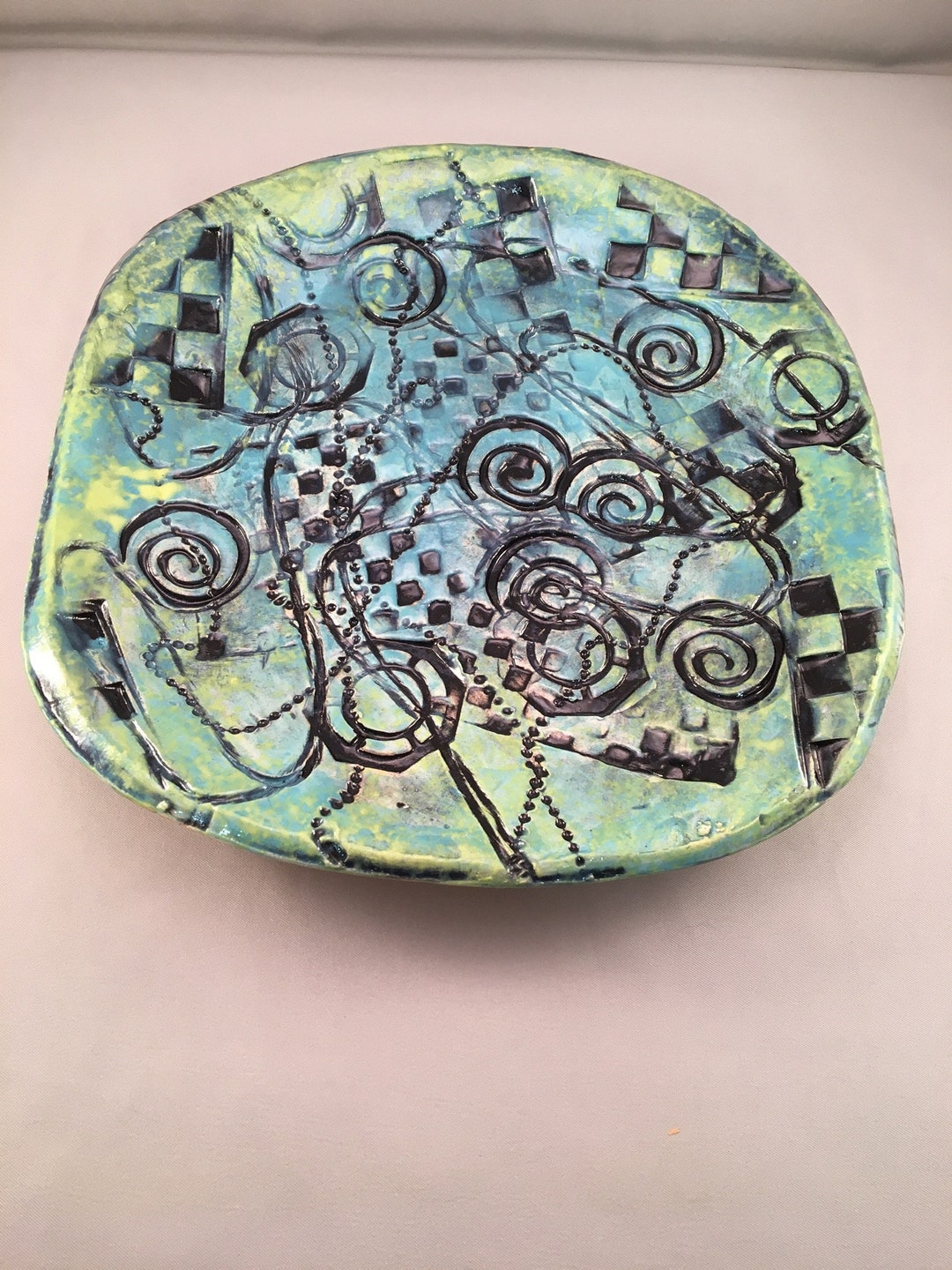 Slab Built Clay Footed Dish - Etsy