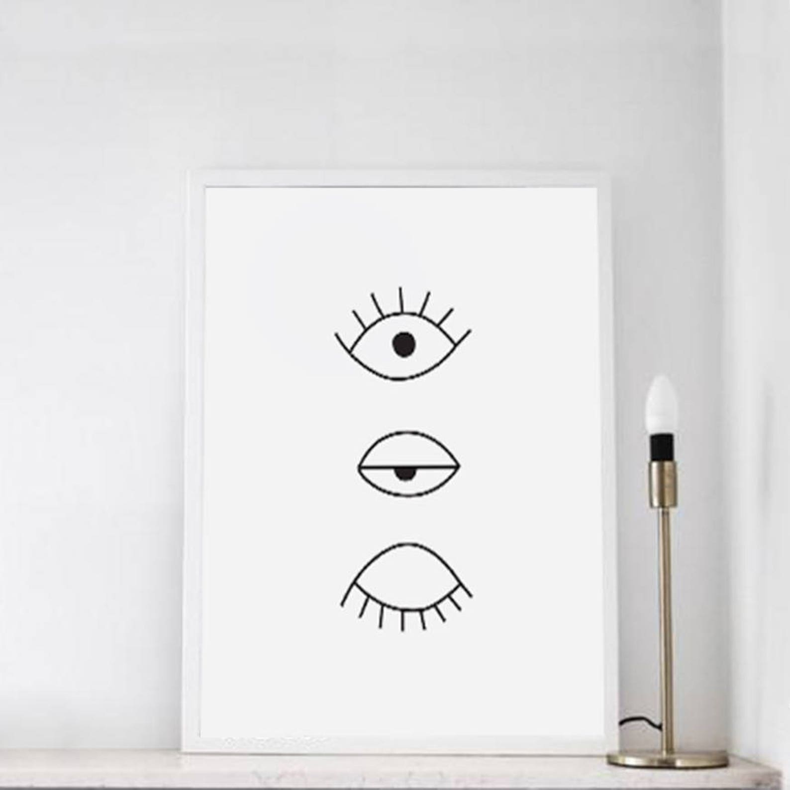 Eyes Poster, Black and White Poster, Chic and Fun, Printable Wall Art ...