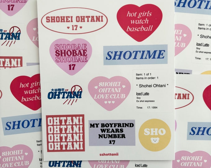 Shohei Ohtani Themed Sticker Sheet - Etsy