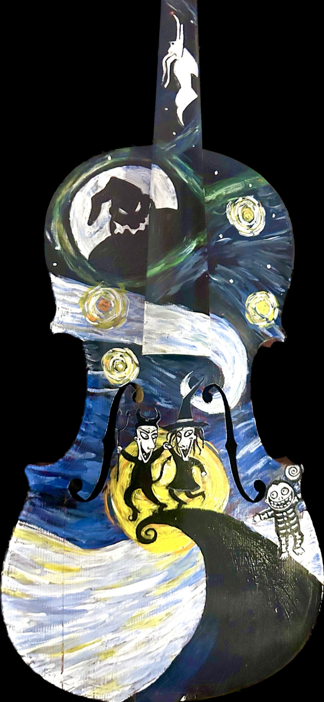 Violin Painting Van Gogh Style Nightmare Before Christmas - Etsy