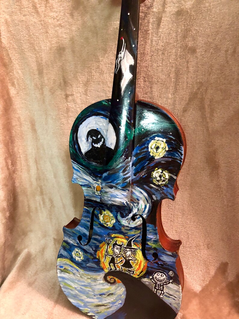 Violin Painting Van Gogh Style Nightmare Before Christmas - Etsy