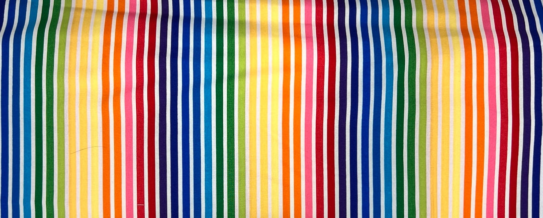 Rainbow Straps 100% Cotton Fabric,kids Fabric ,apparel Fabric - Etsy