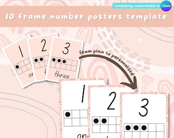 Number / Counting Posters | Editable Canva Template - Etsy