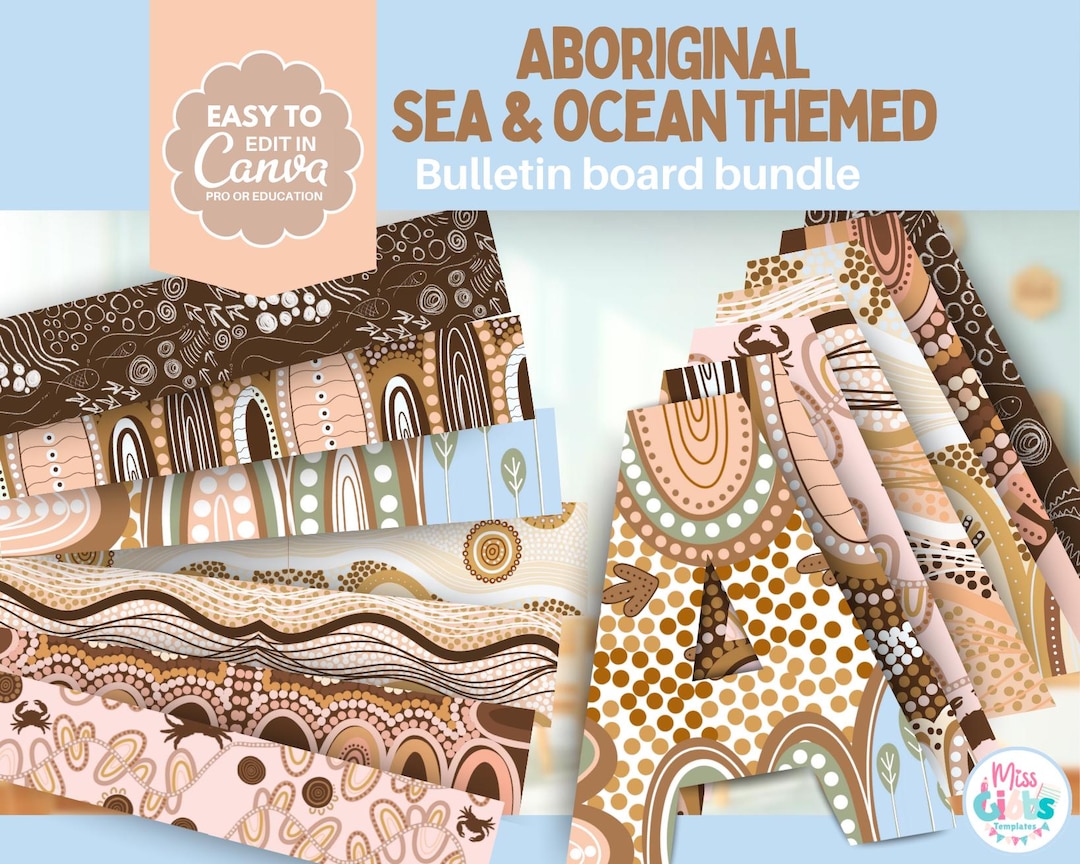 Aboriginal Bulletin Board Kit Sea and Ocean Themed | Aboriginal ...