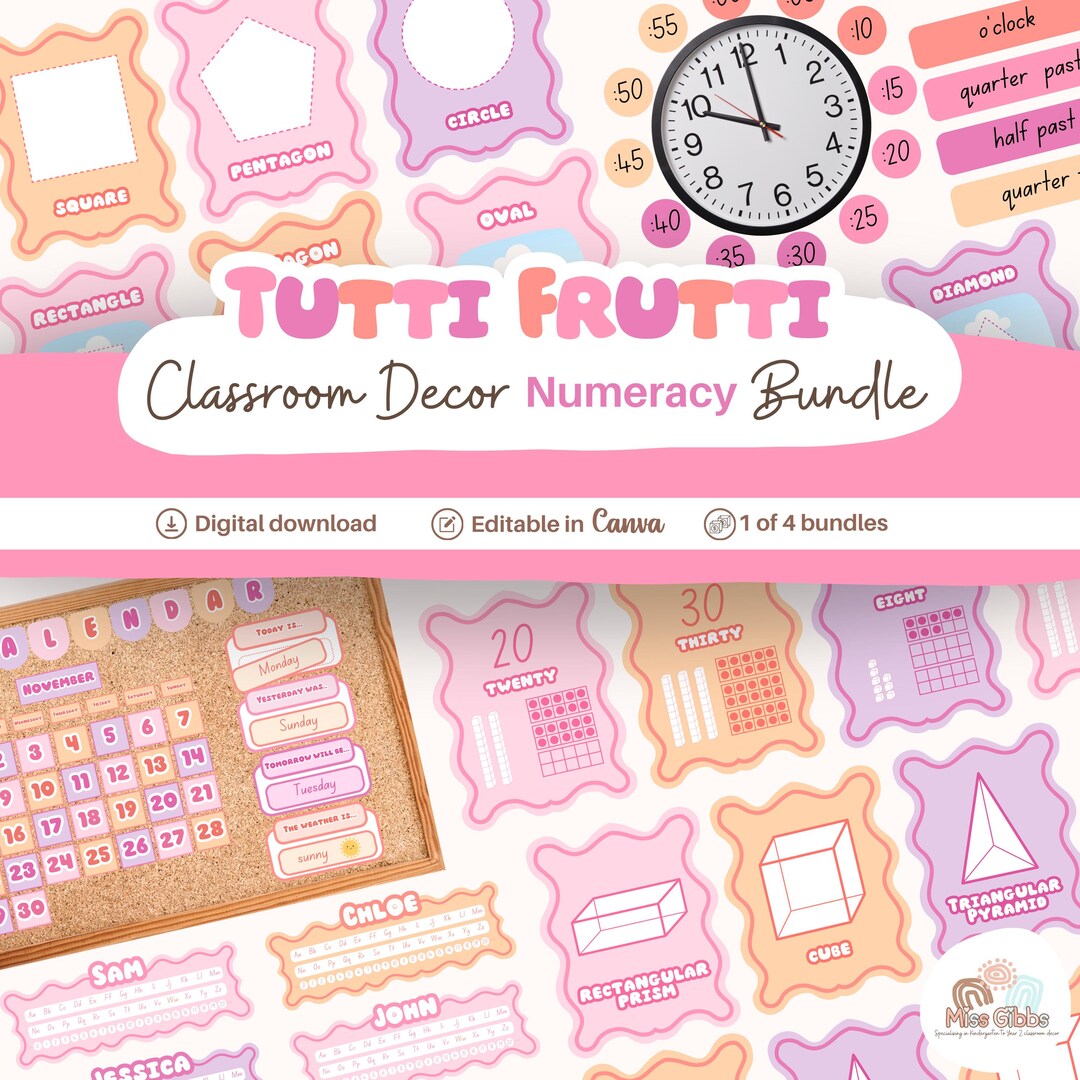 Modern Classroom Decor Bundle | Numeracy | Tutti Frutti Collection ...