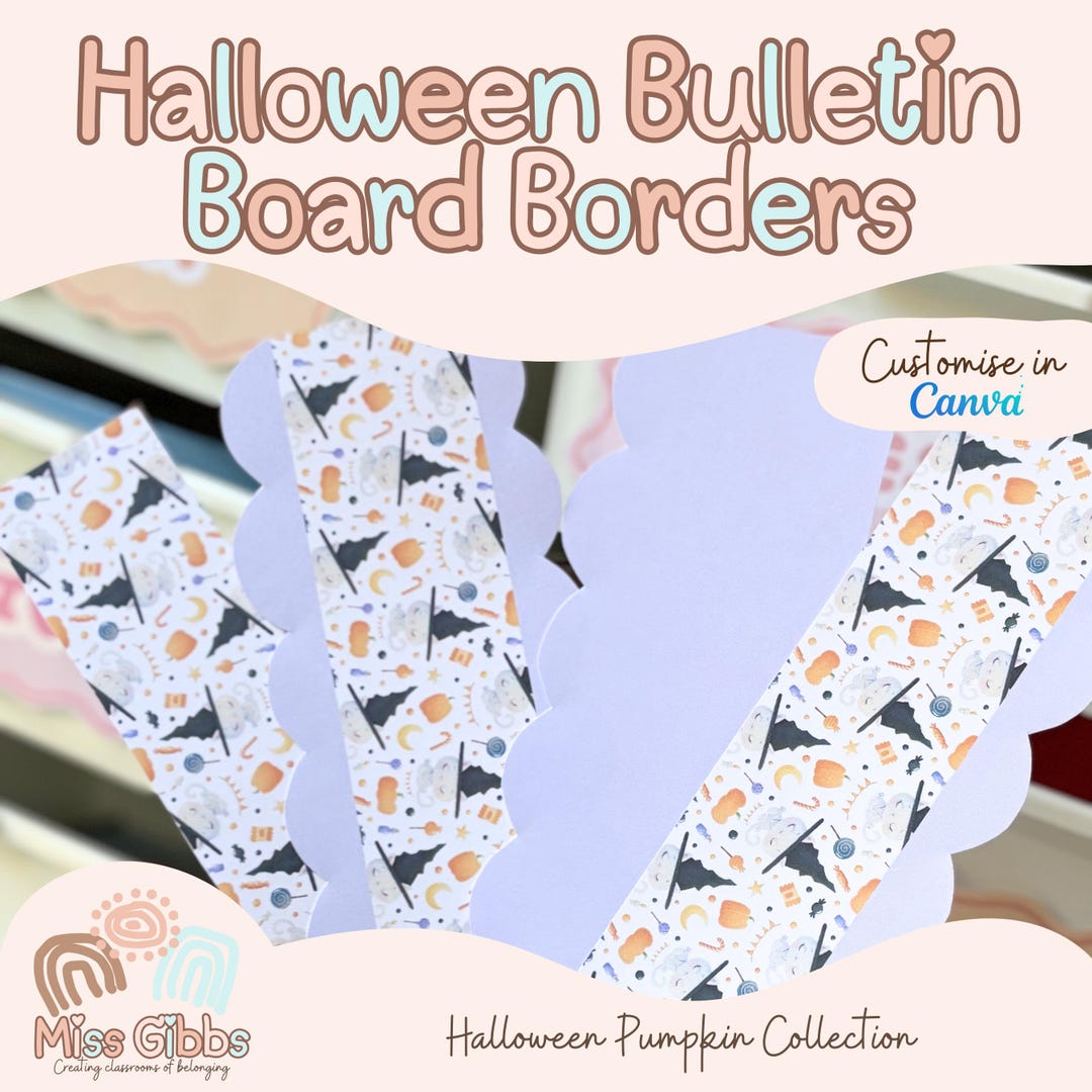 Halloween Bulletin Board Borders (purple) | Halloween Pumpkin ...