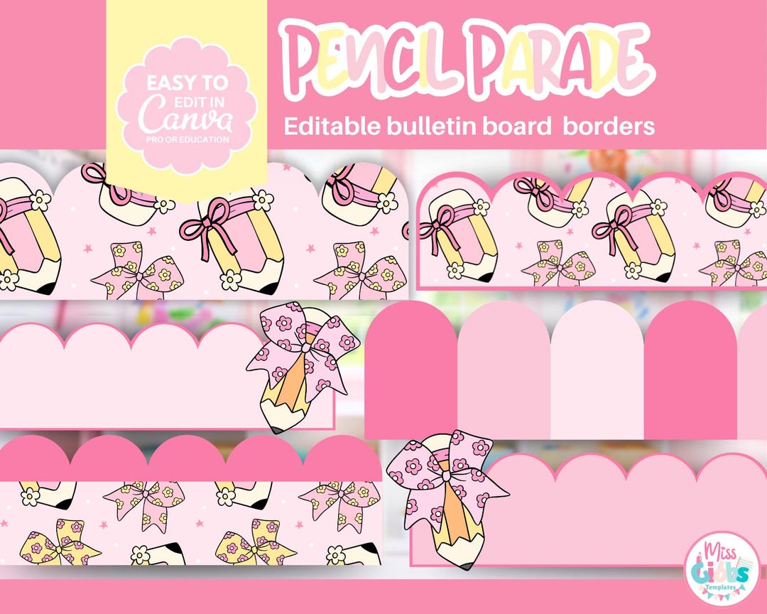 Coquette Bow Bulletin Board Borders for Classroom Decorating and ...