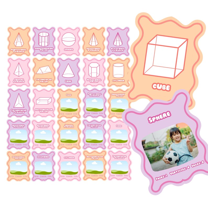 Editable 3D Shapes Posters Modern Classroom Decor | Editable in Canva ...