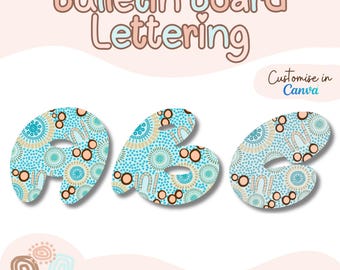 Aboriginal Classroom Bulletin Board Lettering | Canva Template | Burn ...