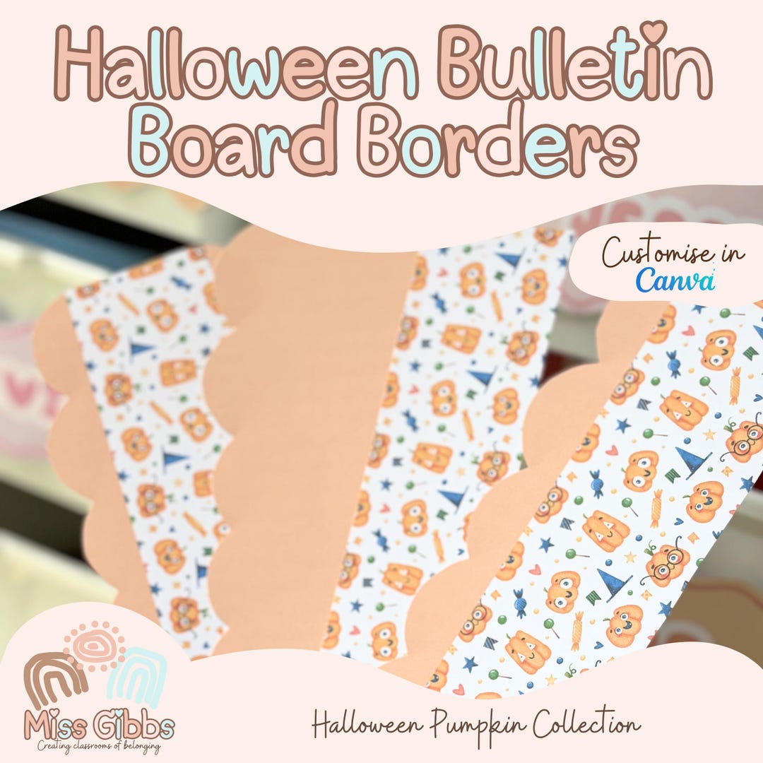 Halloween Bulletin Board Borders (orange) | Halloween Pumpkin ...