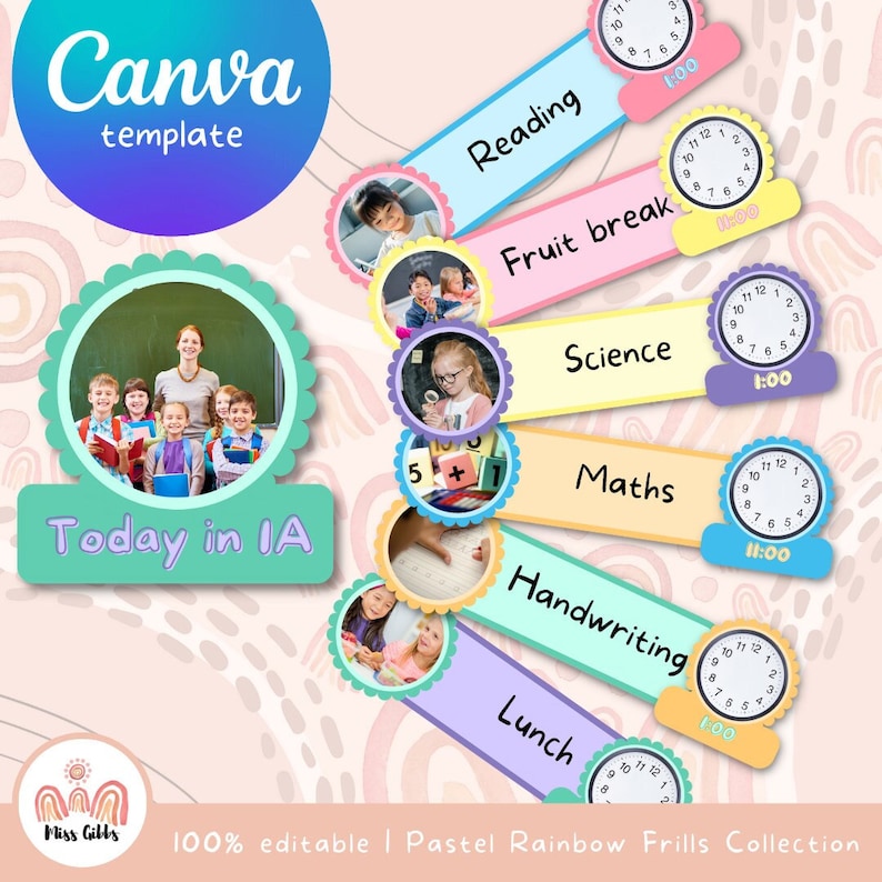 Visual Classroom Timetable | Customisable Canva Template - Etsy