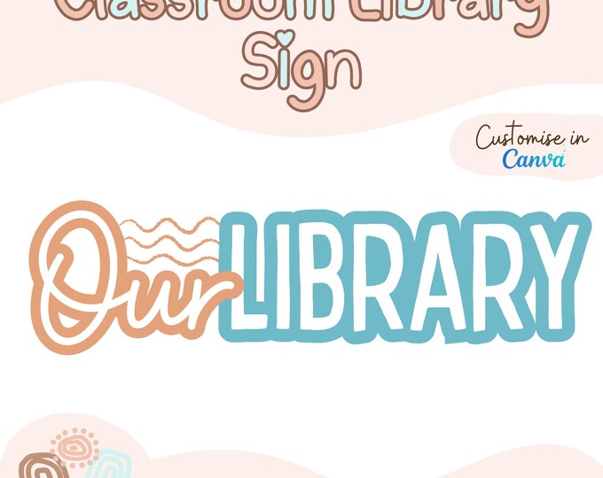 Our Library Sign | Burn off Collection | Canva Template - Etsy