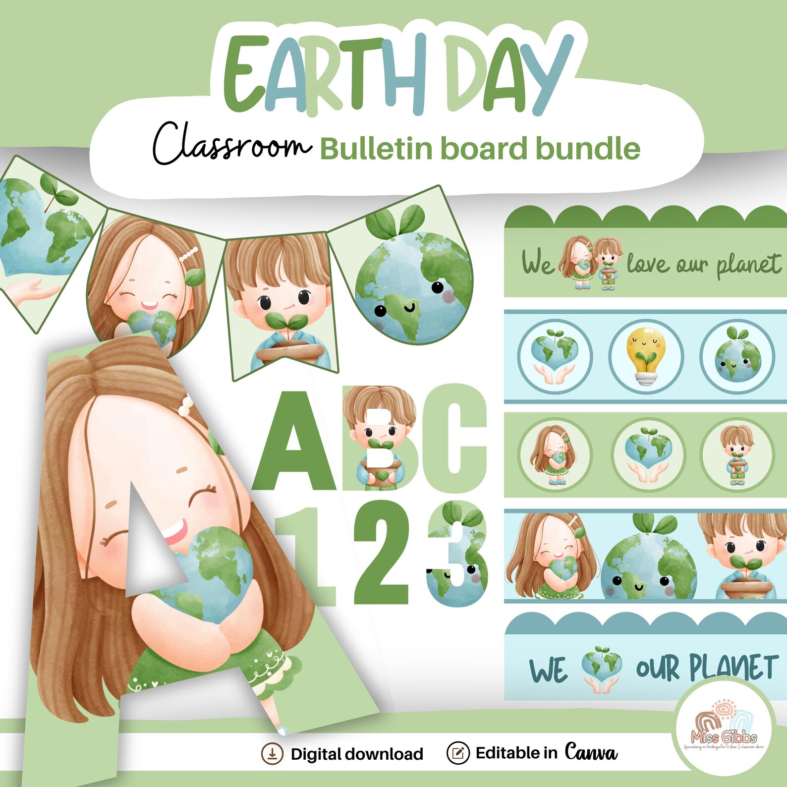 Modern Classroom Decor Bundle for Earth Day Classroom Decor Bulletin ...