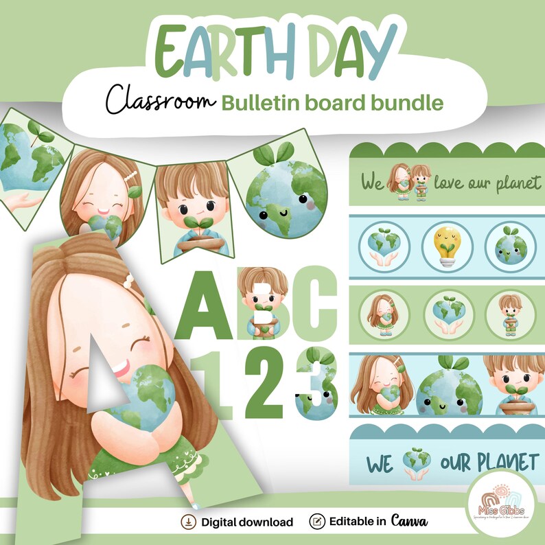Modern Classroom Decor Bundle for Earth Day Classroom Decor Bulletin ...