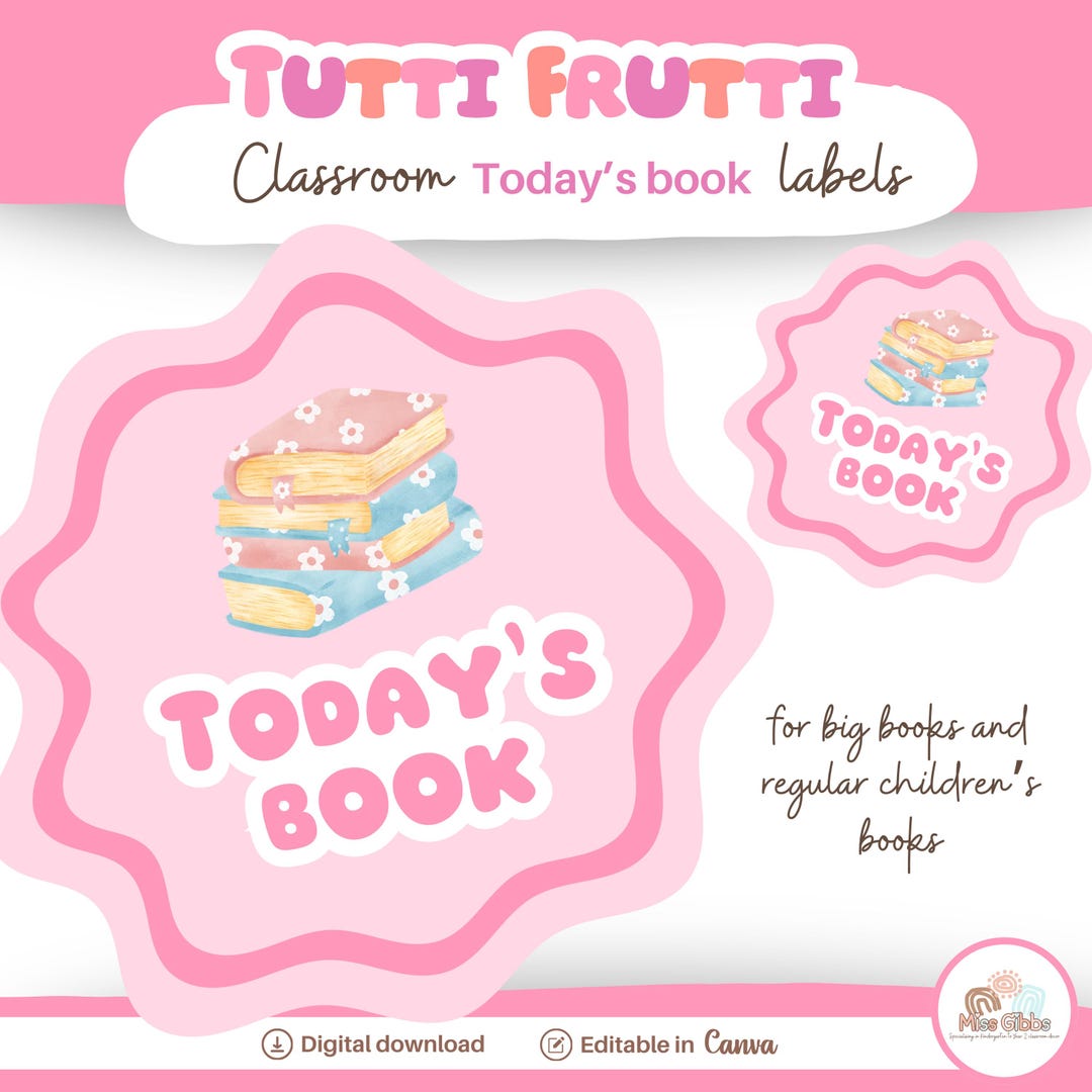 Classroom Library Labels - Today's Book | Modern Classroom Decor ...