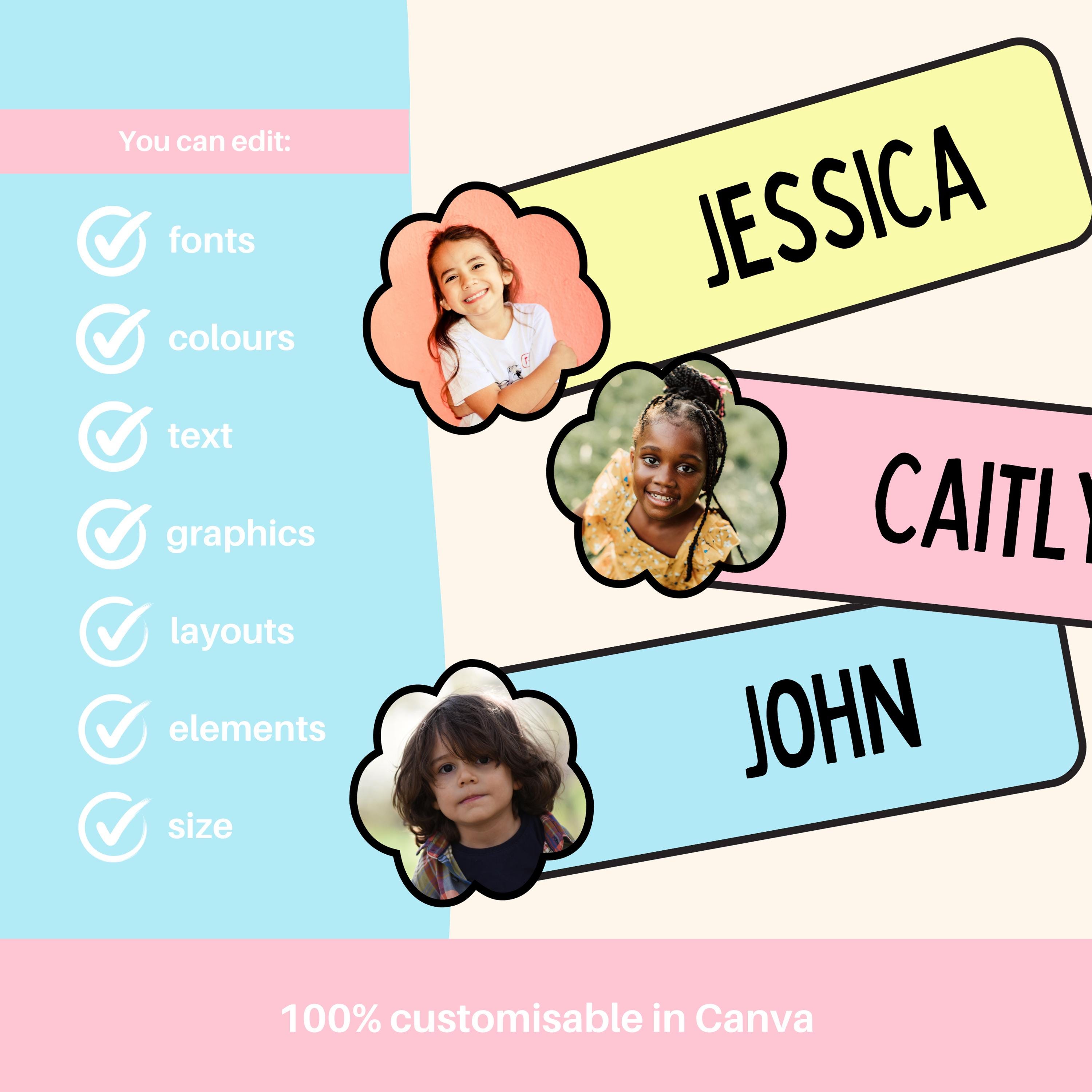 Pastel Classroom Labels Student Name Labels for the Classroom ...