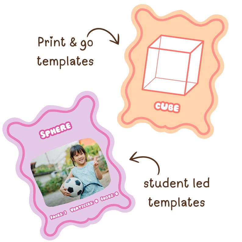 Editable 3D Shapes Posters Modern Classroom Decor | Editable in Canva ...