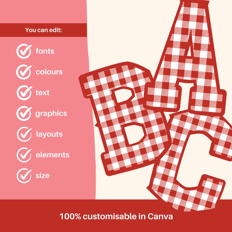 Classroom Bulletin Board Letters, Red Gingham Farm Classroom Themed ...