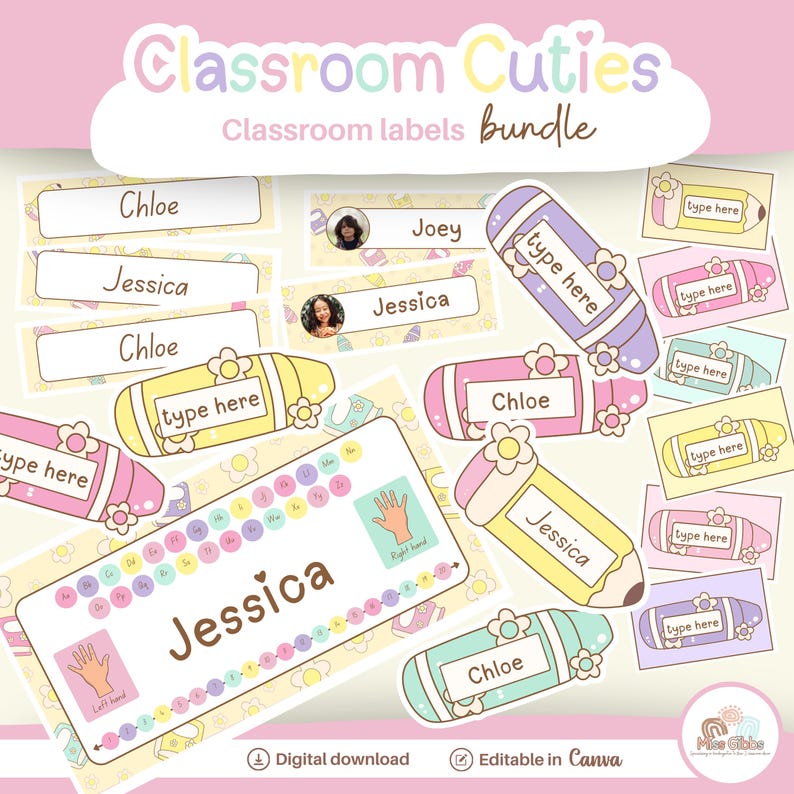 Pastel Classroom Decor Bundle Classroom Labels Modern Classroom Decor ...