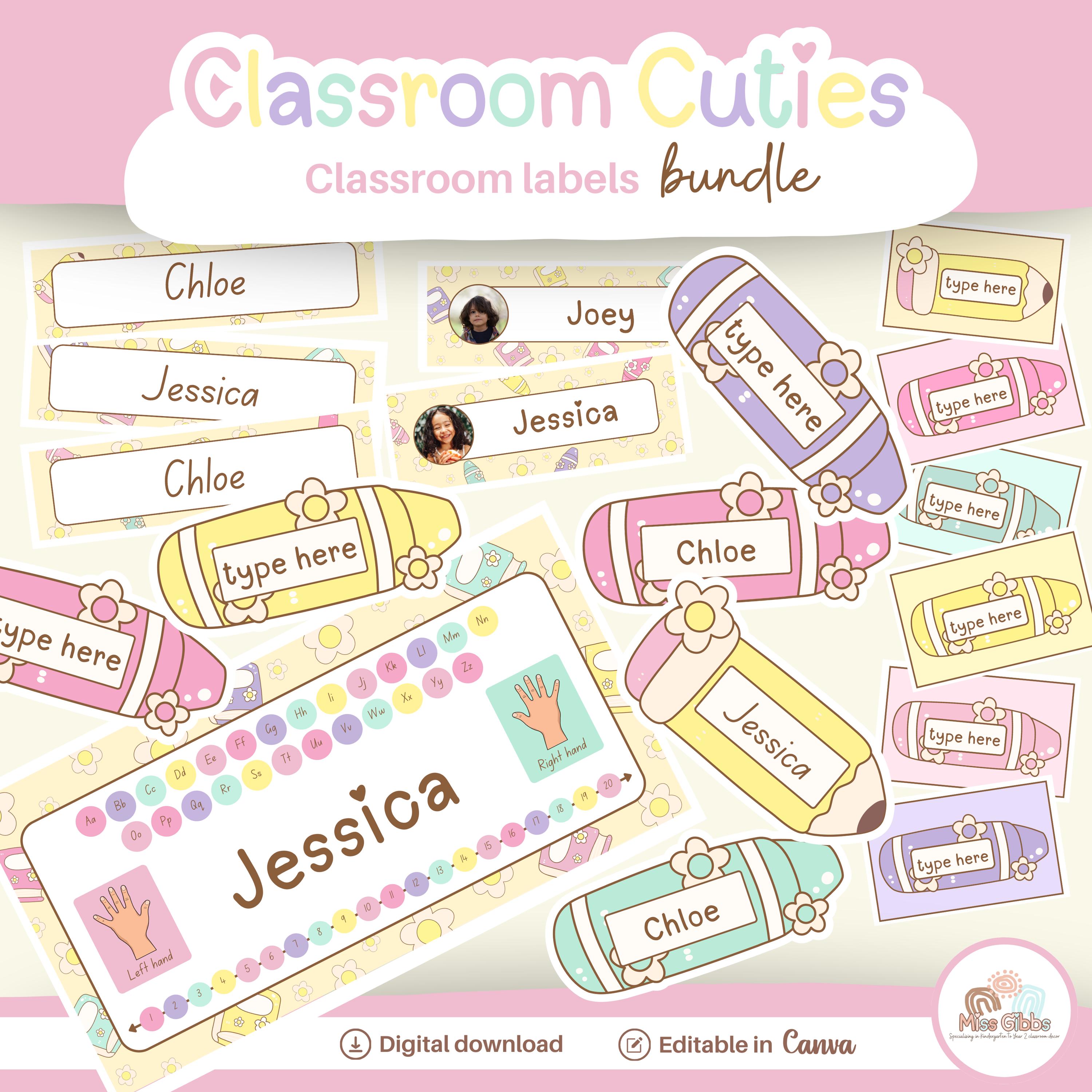 Pastel Classroom Decor Bundle Classroom Labels Modern Classroom Decor ...