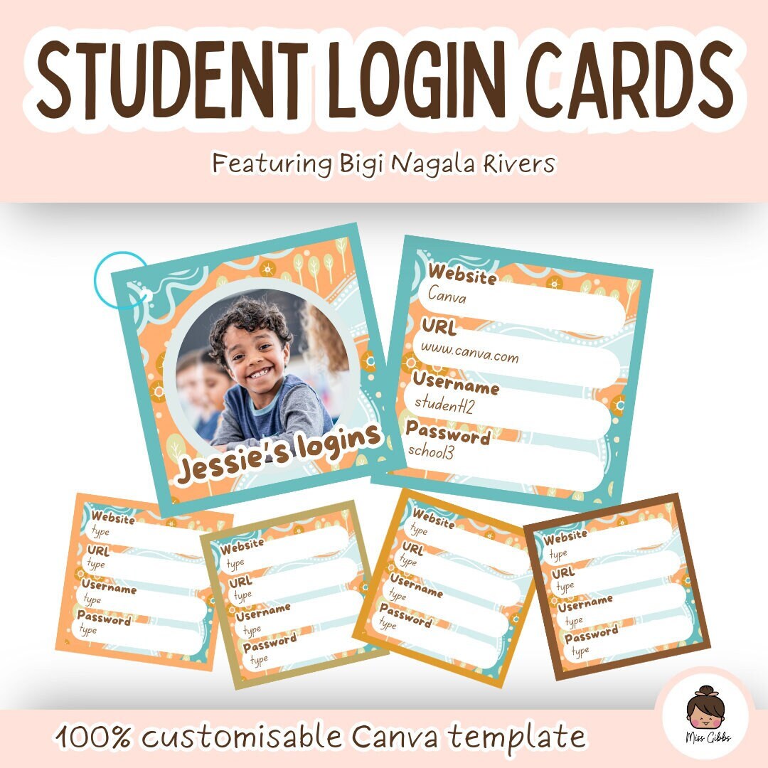Student Login Cards Featuring Aboriginal Artist Bigi Nagala's Rivers ...