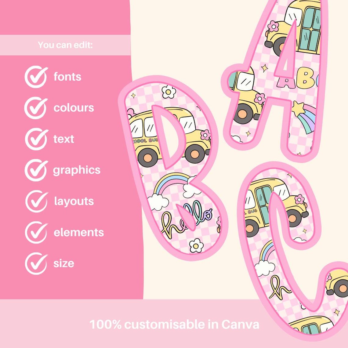 Back to School Classroom Bulletin Board Letters, Bus Classroom ...