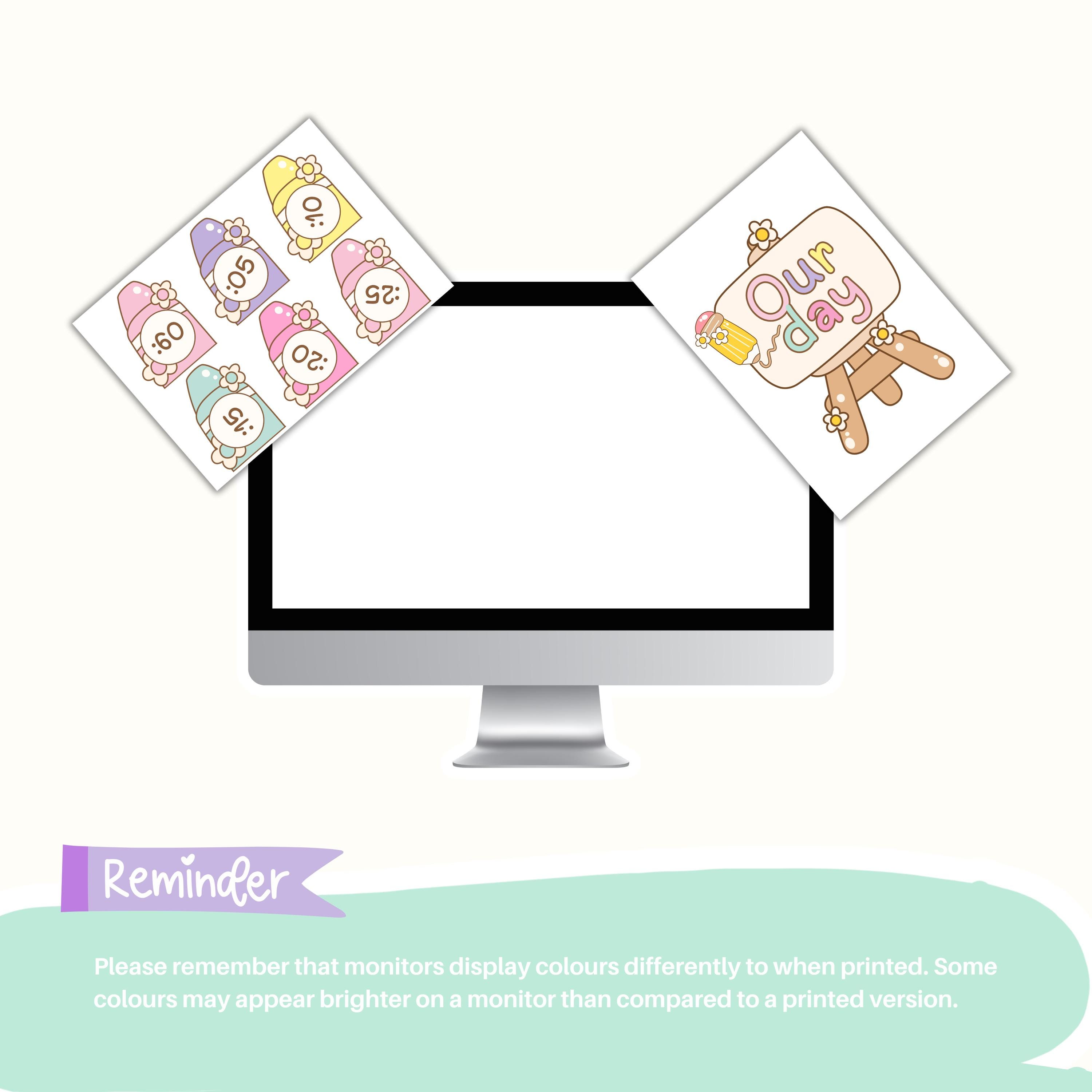 Pastel Classroom Decor Bundle Calendar Clock Labels and Visual ...