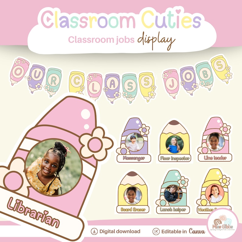 Classroom Jobs Display Modern Classroom Decor for the Classroom ...