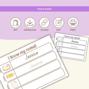 Editable Name Tracing School Readiness Activity Worksheet for Preschool ...