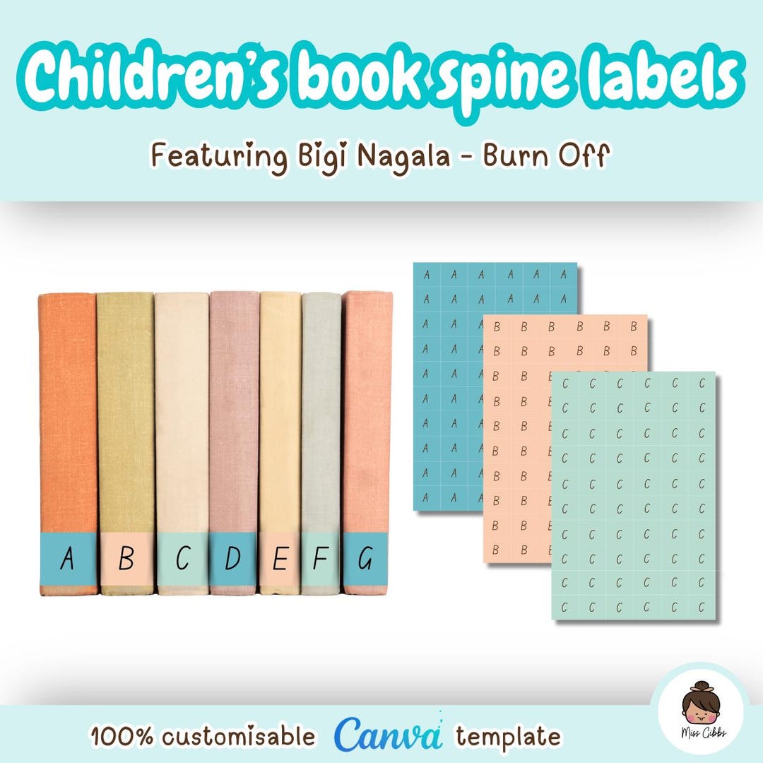 Class Library Children's Book Spine Labels Matching Aboriginal Artist ...
