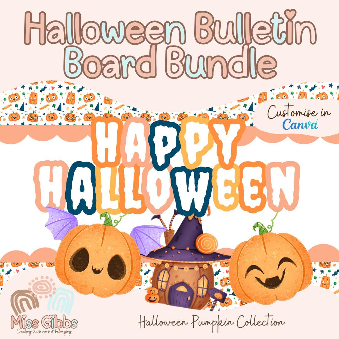 Halloween Bulletin Board Bundle | Halloween Pumpkin Collection | Modern ...